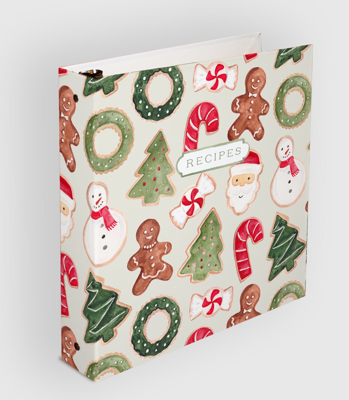 Recipe Binder - Christmas Cookies - 3-ring Binder for Holiday Recipe ...