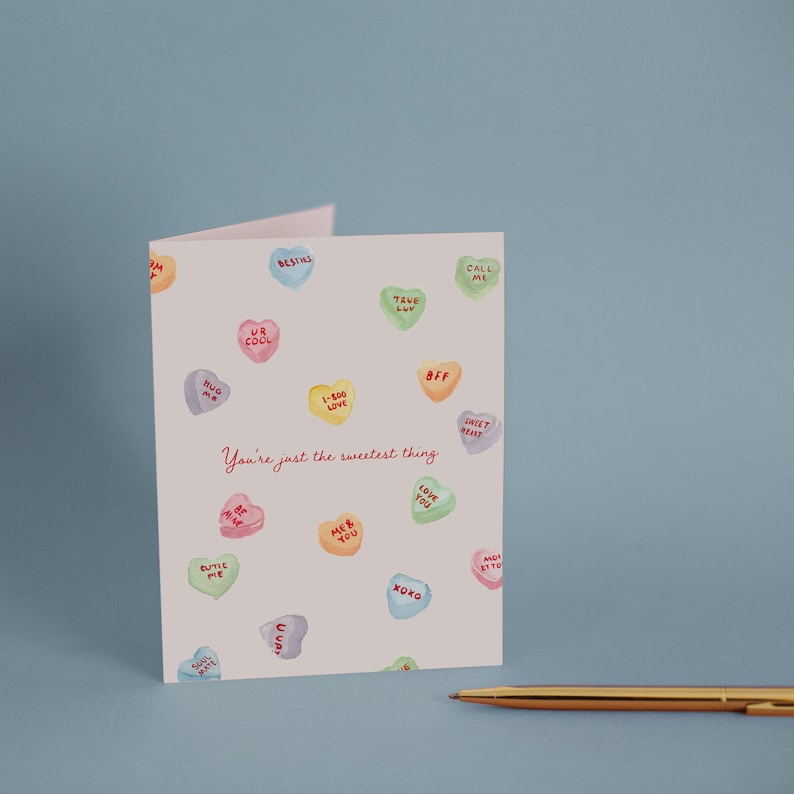 Conversation Hearts Greeting Card - Candy Valentine, Hearts Valentine ...