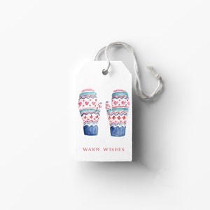 Mitten Gift Tags - Warm Wishes, Christmas Gift Tags, Holidays Gift Tags ...