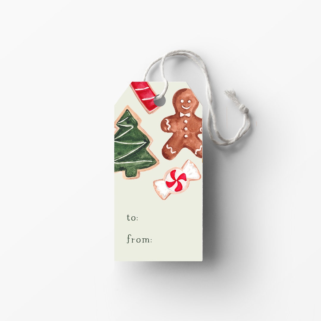 Jumbo Gift Tags With String - Christmas Cookie Gift Tags, Christmas ...