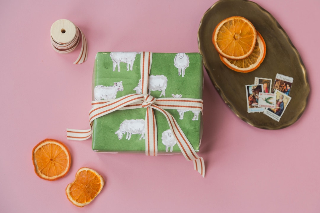 Christmas Wrapping Paper - Grazing Sheep, Holiday Gift Wrap, Maximalist ...
