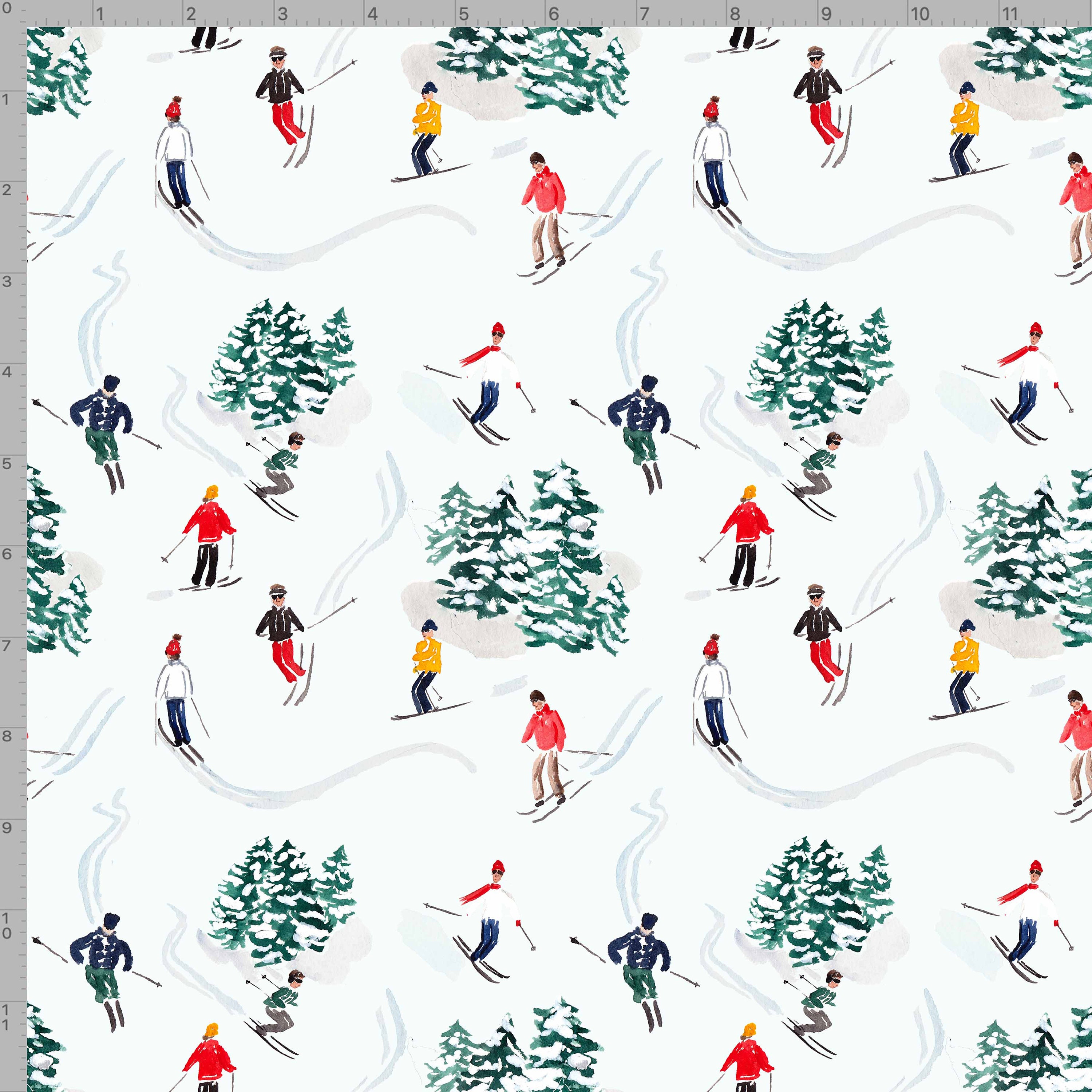 Christmas Wrapping Paper Holiday Gift Wrap Skier Gift Wrap - Etsy