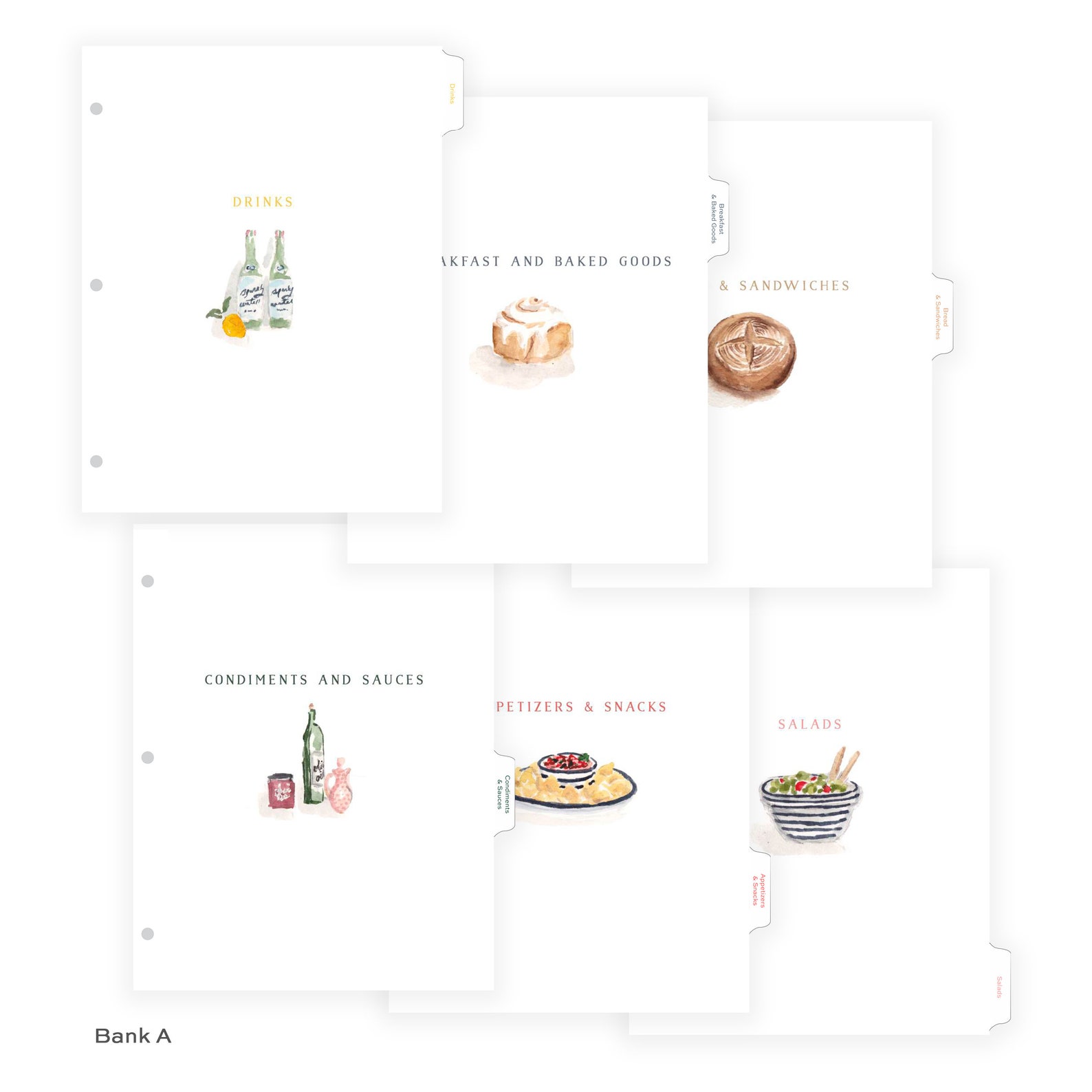 Deluxe Tab Dividers for Recipe Binder - 24 Categories, Cute Tab ...