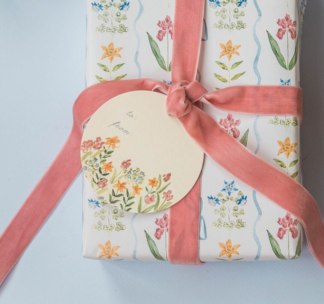 Deluxe Gift Tags With Ribbon - Round Floral Gift Tags, Christmas Gift ...