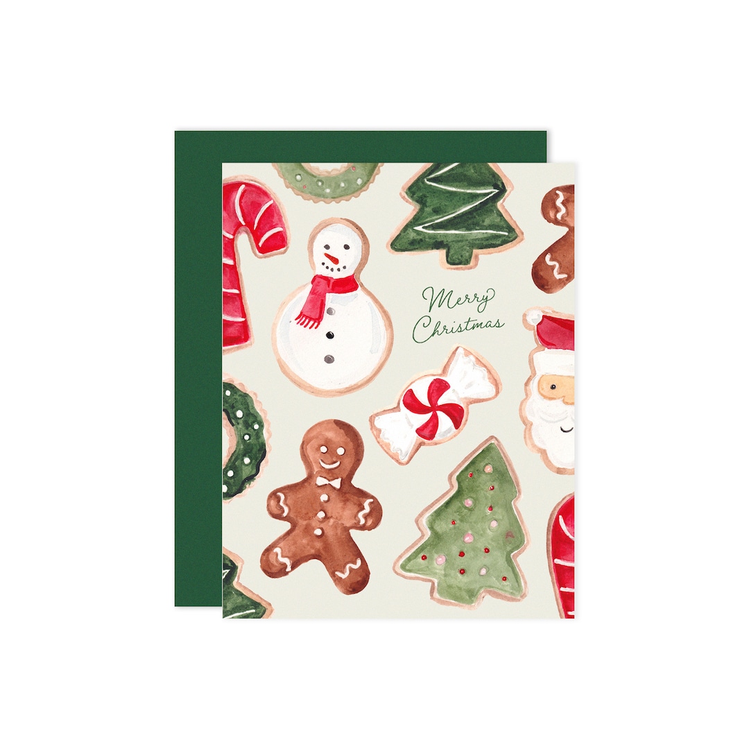 Christmas Card - Christmas Cookies Card, Merry Christmas Card, Holiday ...