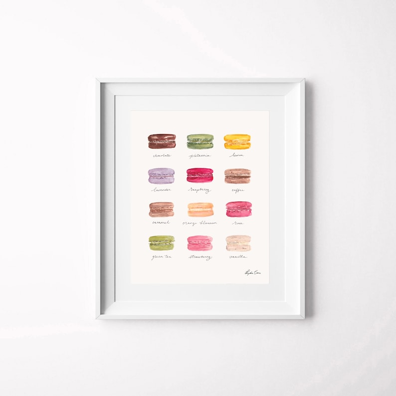 Art Print Macarons Flavor Chart Macaroons Flavor Chart | Etsy