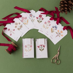 Deluxe Gift Tags With Ribbon - Block Print Gift Tags, Christmas Gift ...