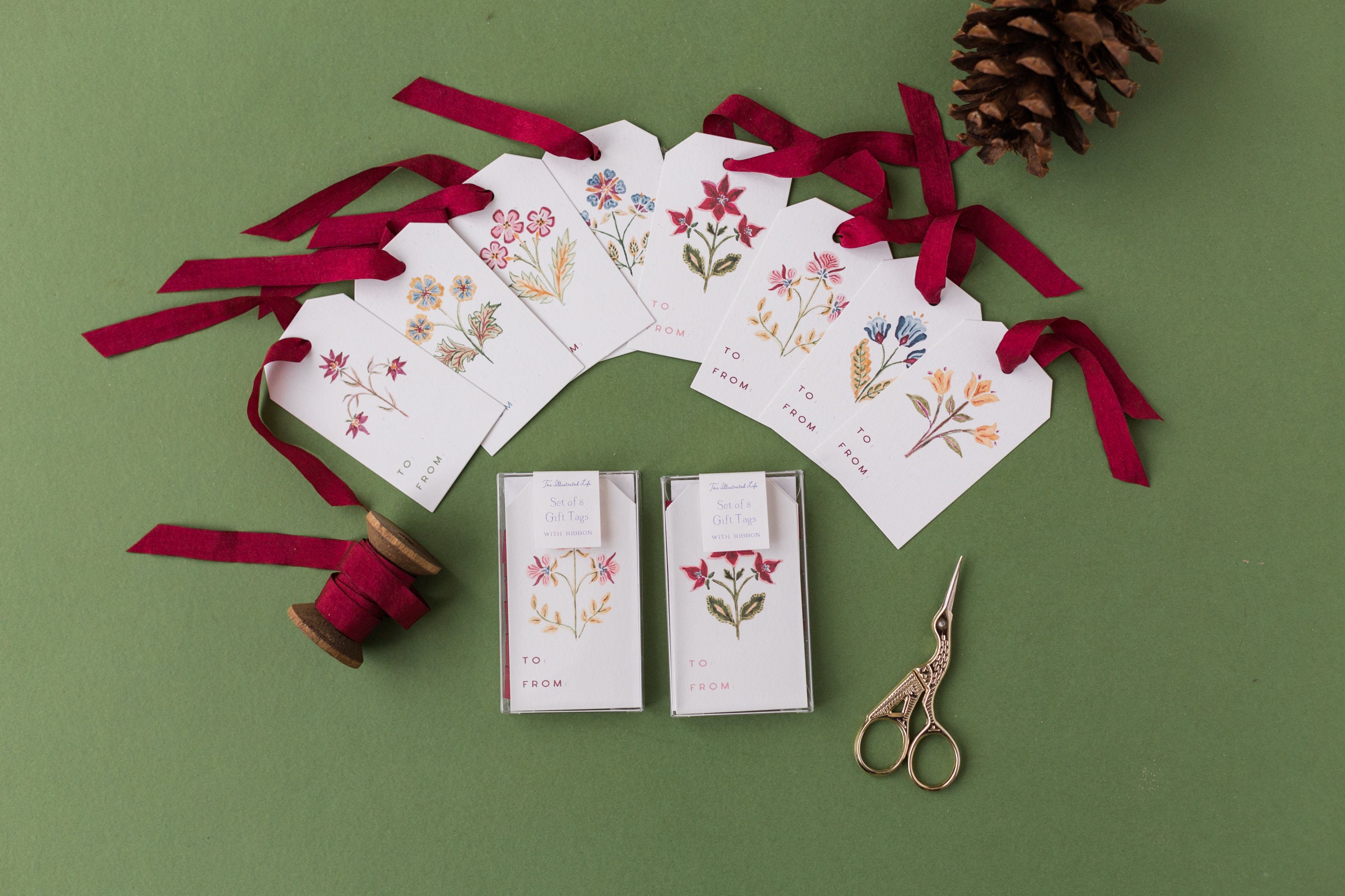 Deluxe Gift Tags With Ribbon Block Print Gift Tags - Etsy