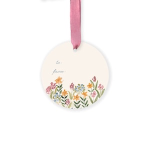 Deluxe Gift Tags With Ribbon - Round Floral Gift Tags, Christmas Gift ...