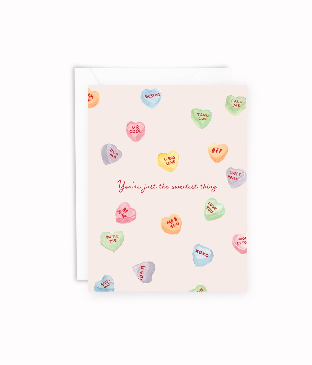 Conversation Hearts Greeting Card - Candy Valentine, Hearts Valentine ...