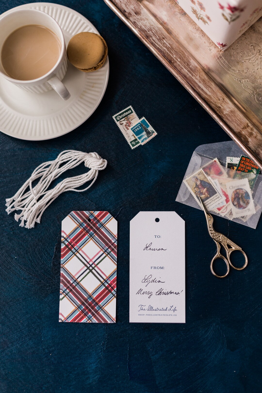 Jumbo Gift Tags With String - Tartan Gift Tags, Christmas Gift Tags ...