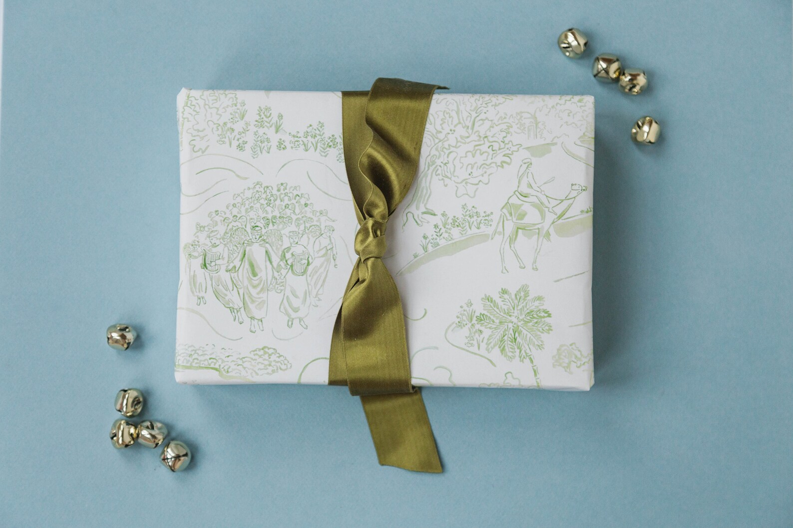 Christmas Wrapping Paper - Nativity Toile, Holiday Gift Wrap ...