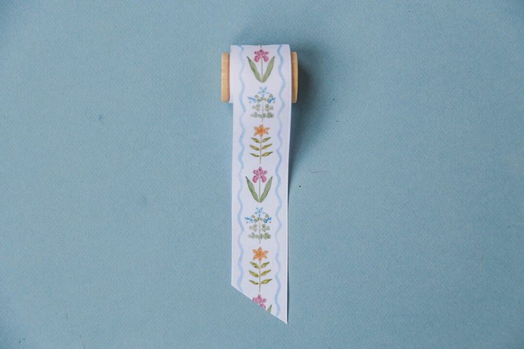 Grograin Ribbon - Tapestry Floral - Etsy