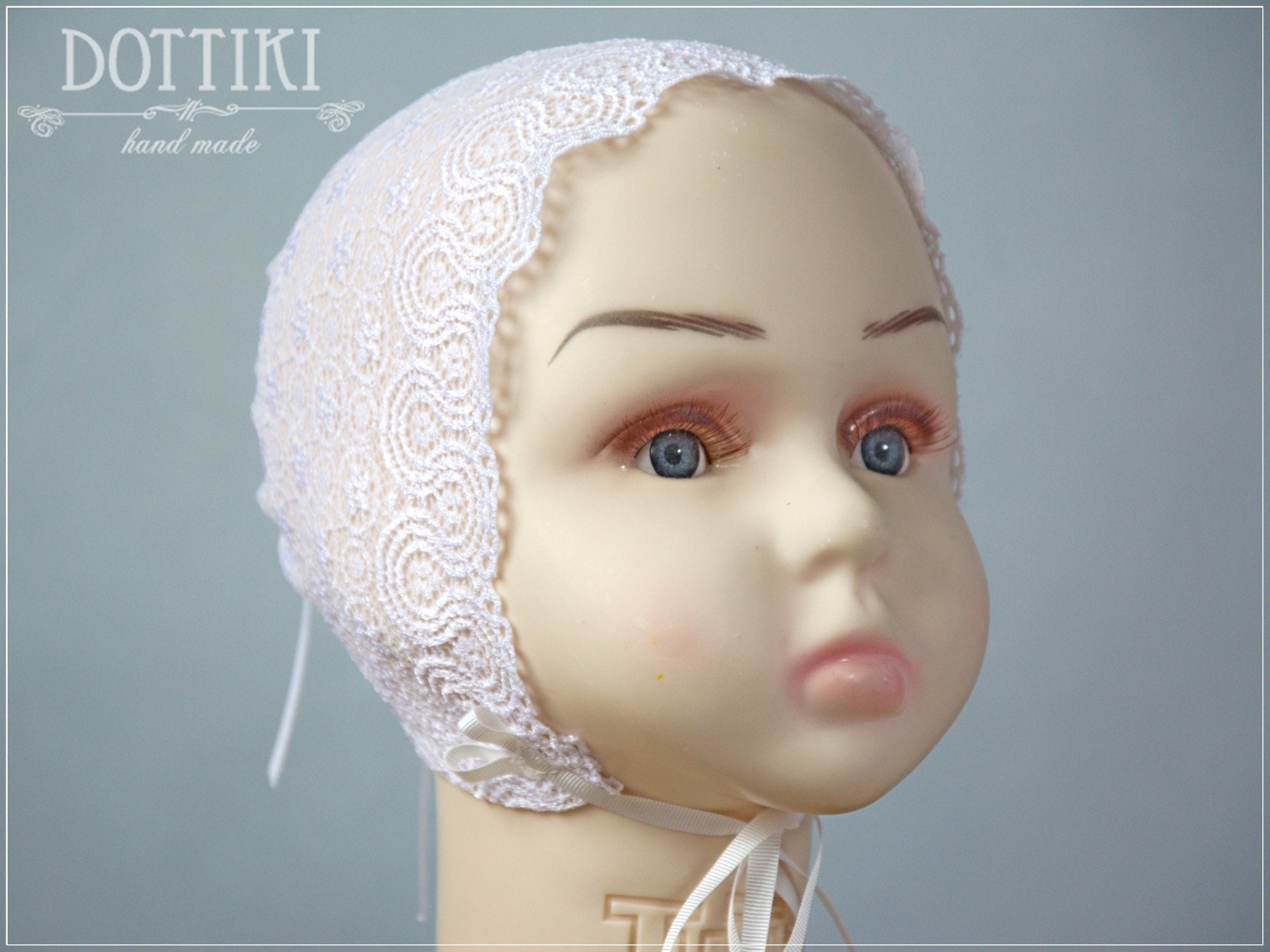 Baby Lace Bonnet - Baptism Bonnet - Christening Cap - Christening ...