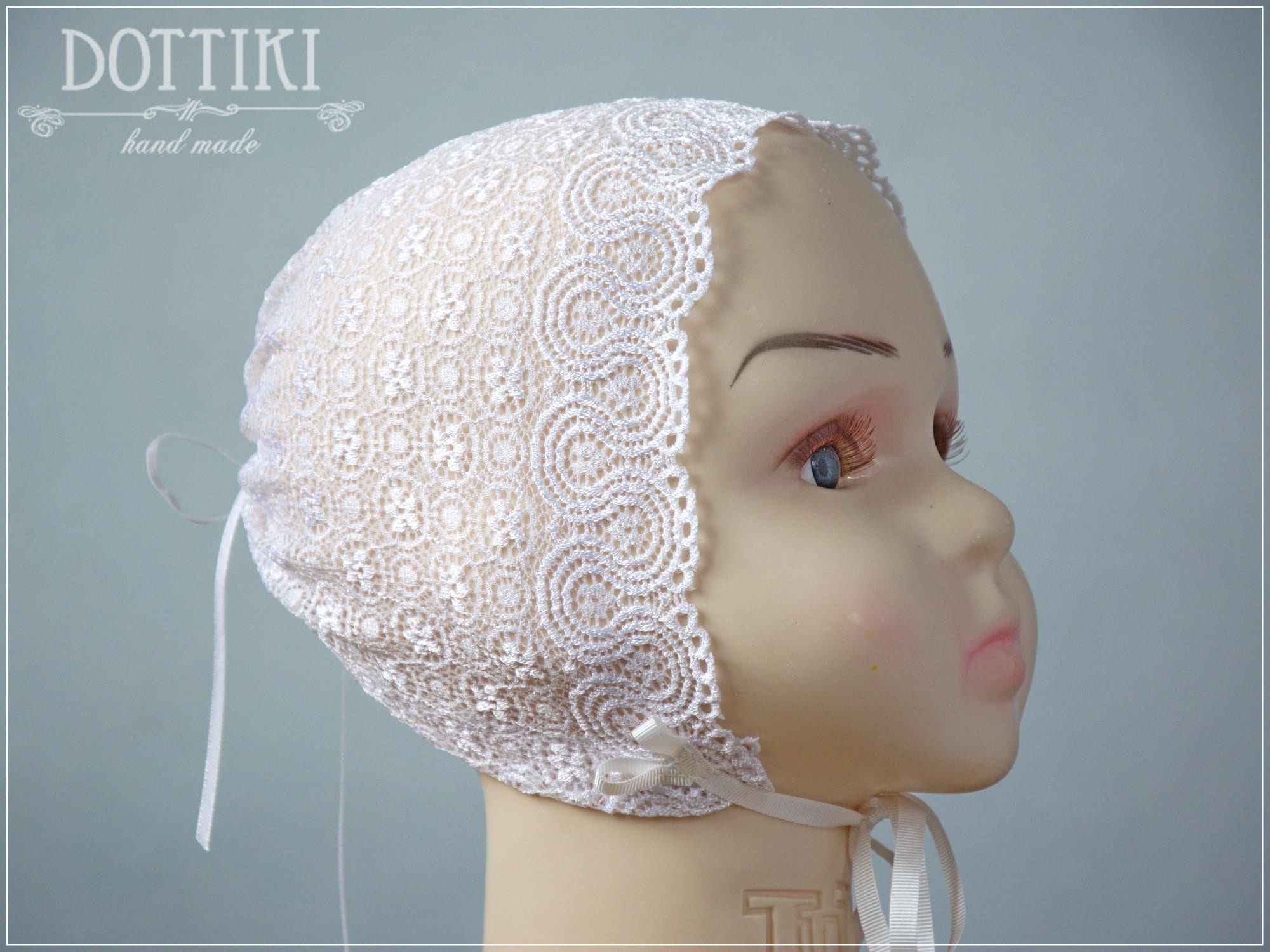 Baby Lace Bonnet - Baptism Bonnet - Christening Cap - Christening ...