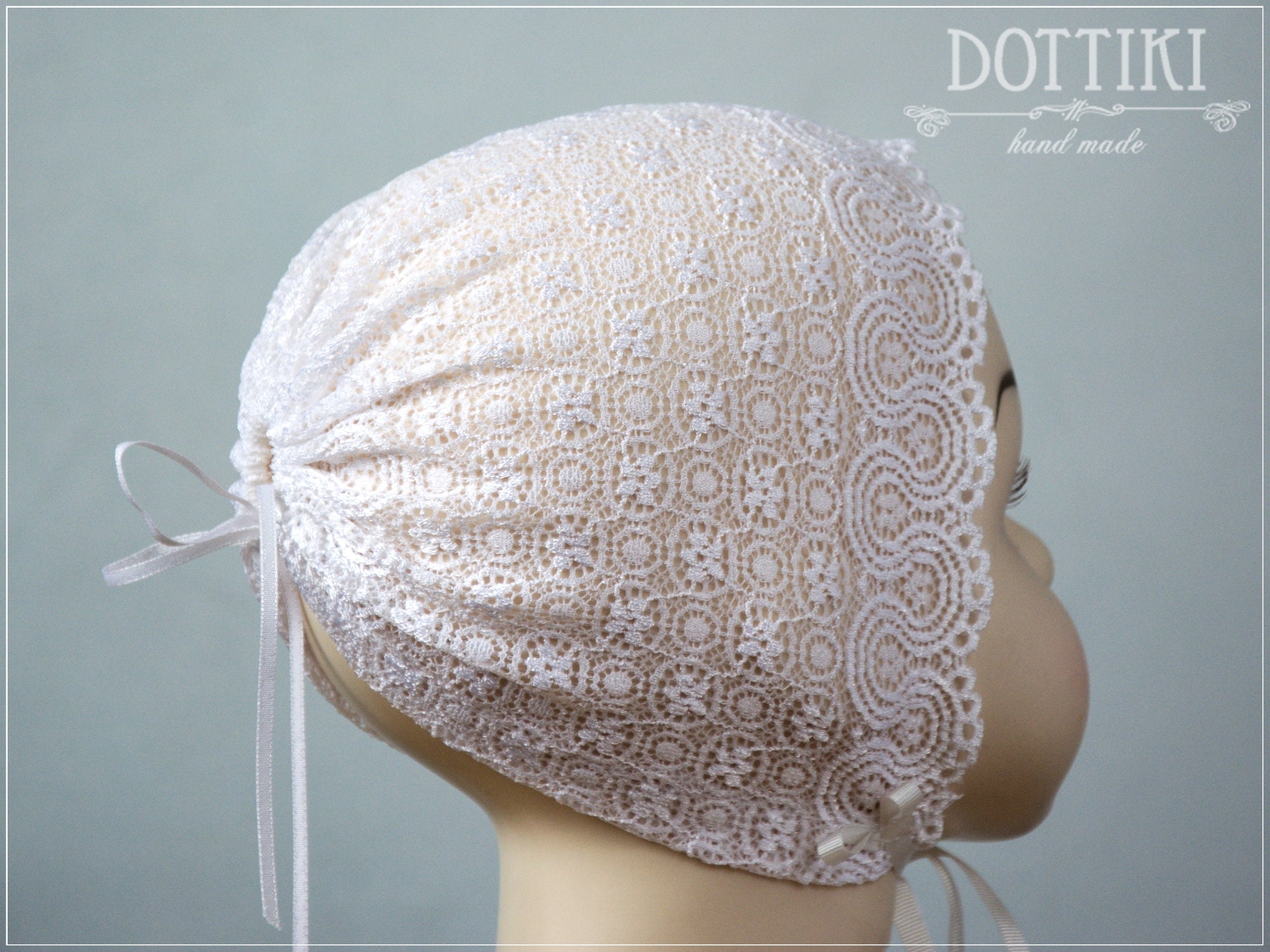 Baby Lace Bonnet - Baptism Bonnet - Christening Cap - Christening ...