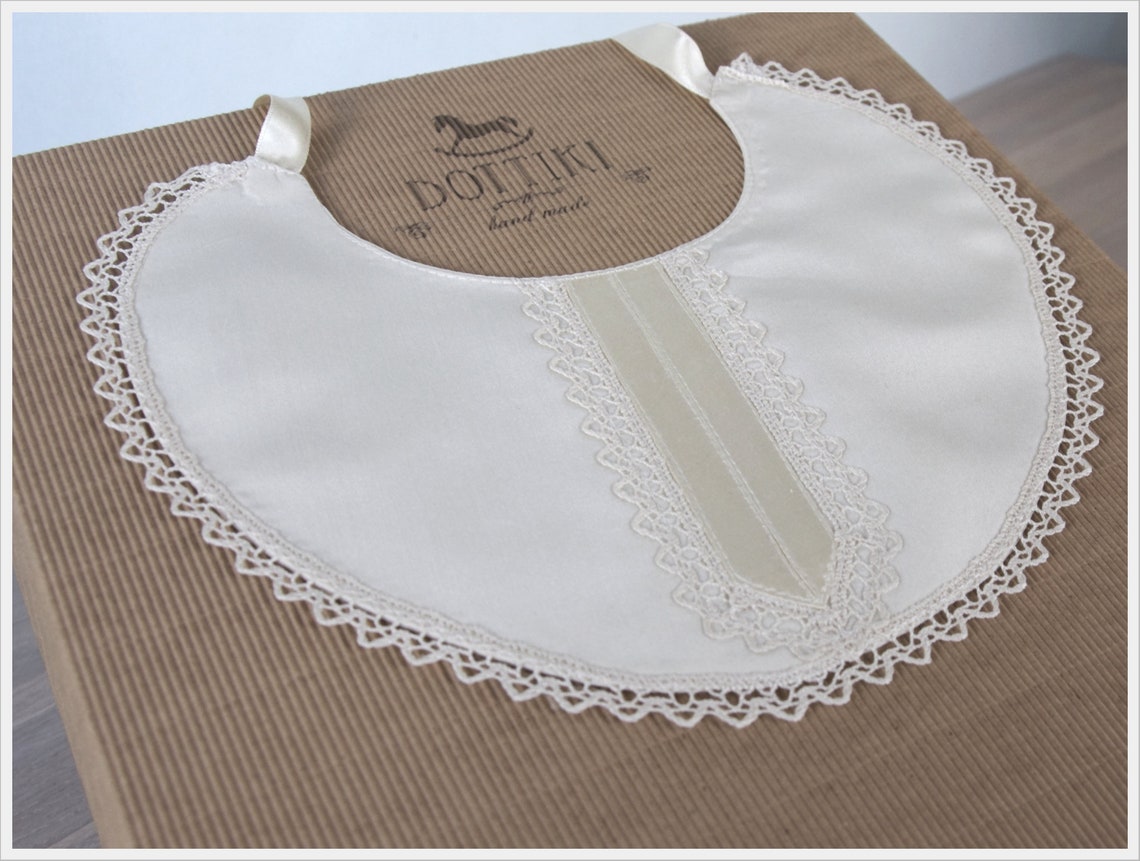 Silk Christening Bib, Baptism Bib - Etsy