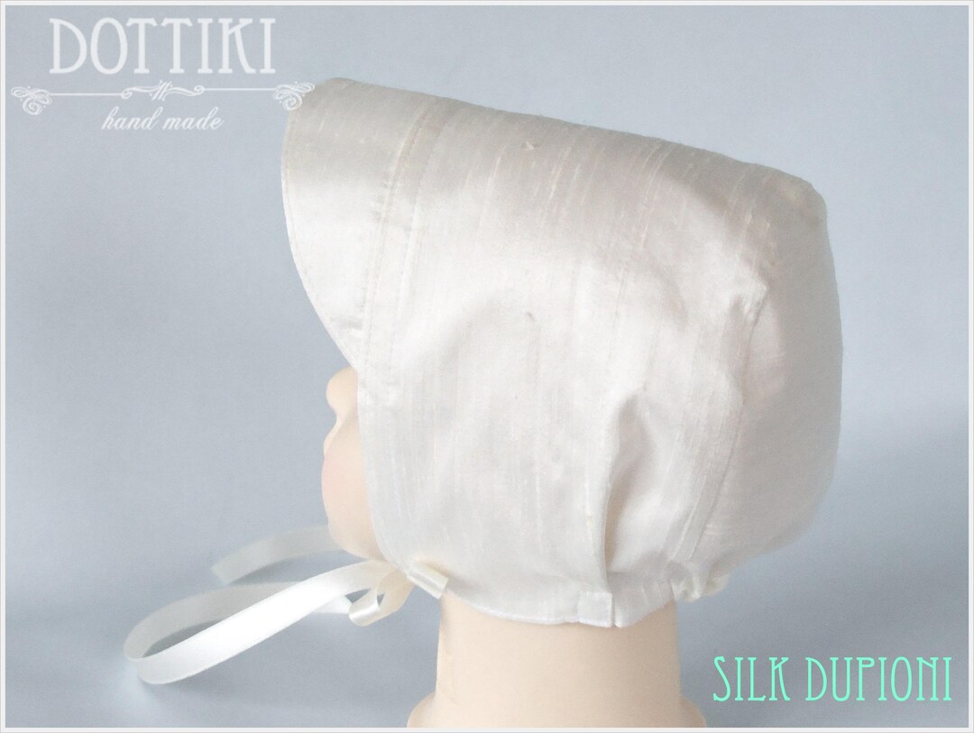 Baby Boy Silk Christening Bonnet: Baptism Cap With Peak - Etsy