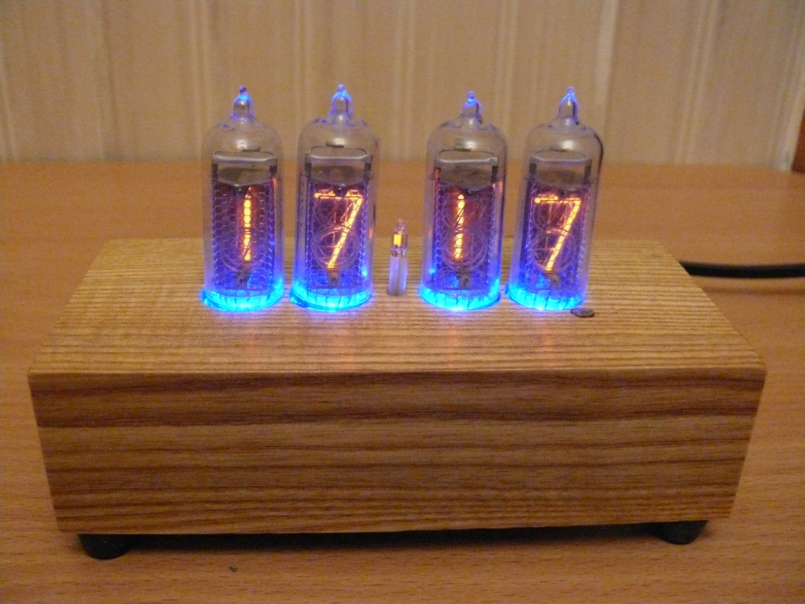 Solid Wood Nixie Tube Alarm Clock Clock Retro Clock Digital Alarm Clock ...