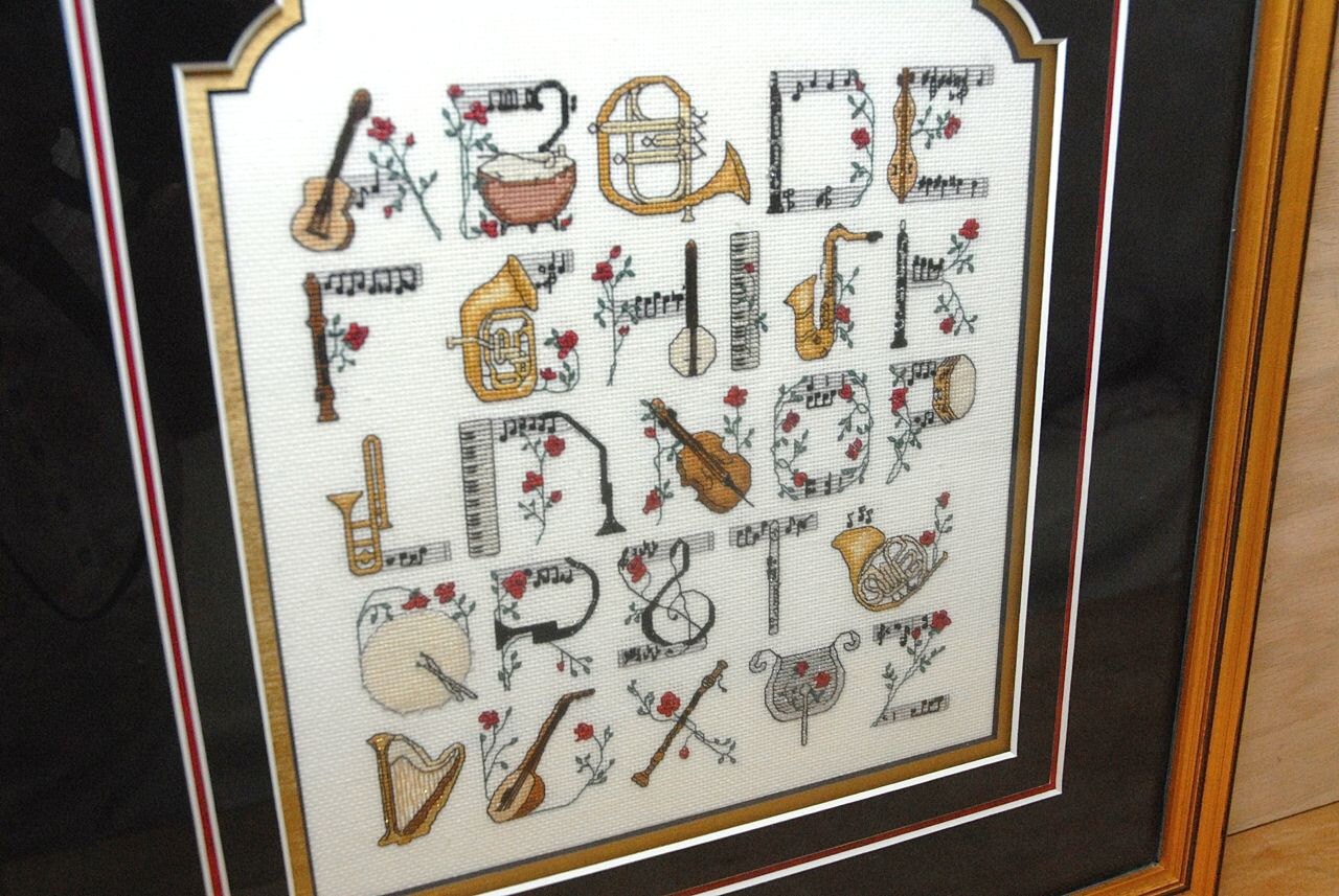 Craft Supplies & Tools Frames Cross Stitch Musical Instrument Cross ...