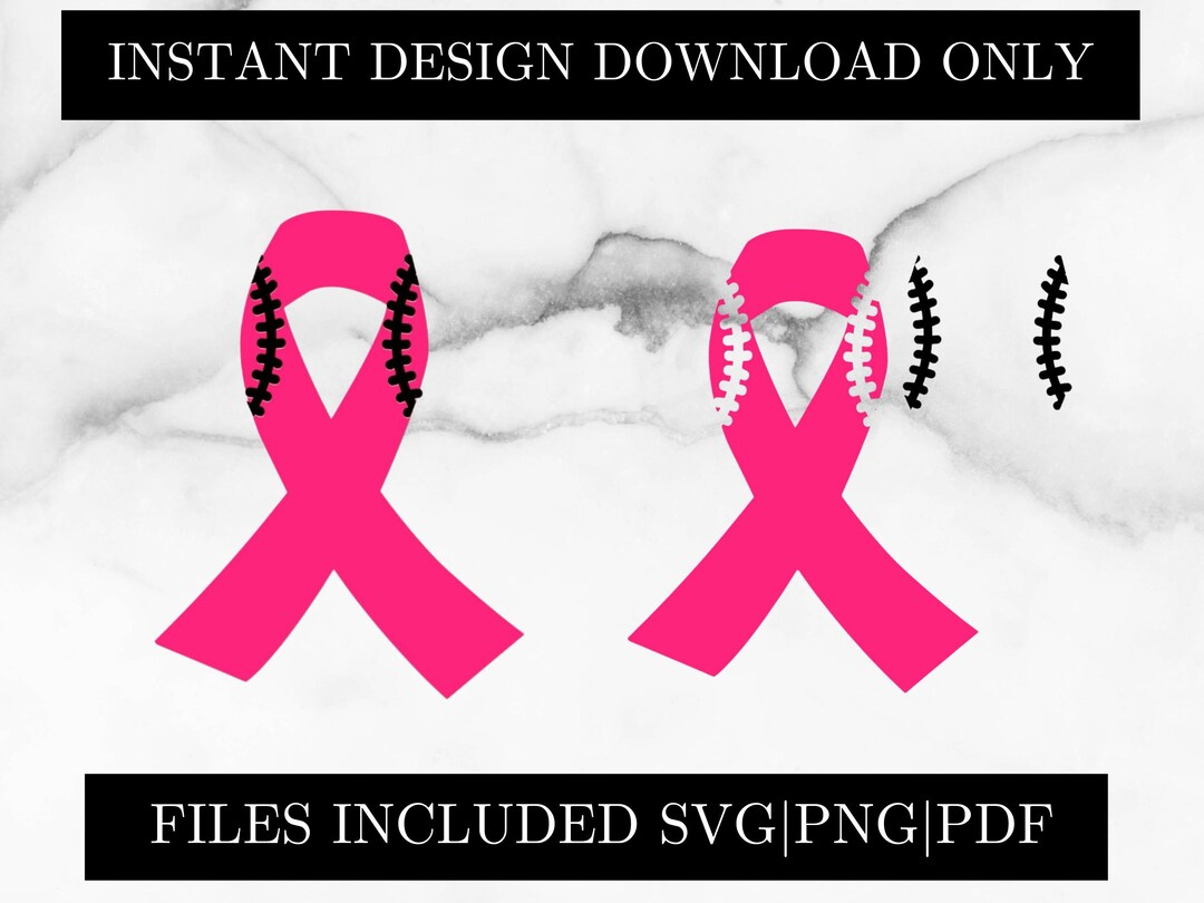 Breast Cancer Ribbon Baseball Softball SVG.JPEG Digital Download - Etsy
