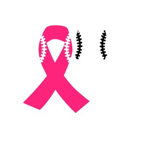 Breast Cancer Ribbon Baseball Softball SVG.JPEG Digital Download - Etsy