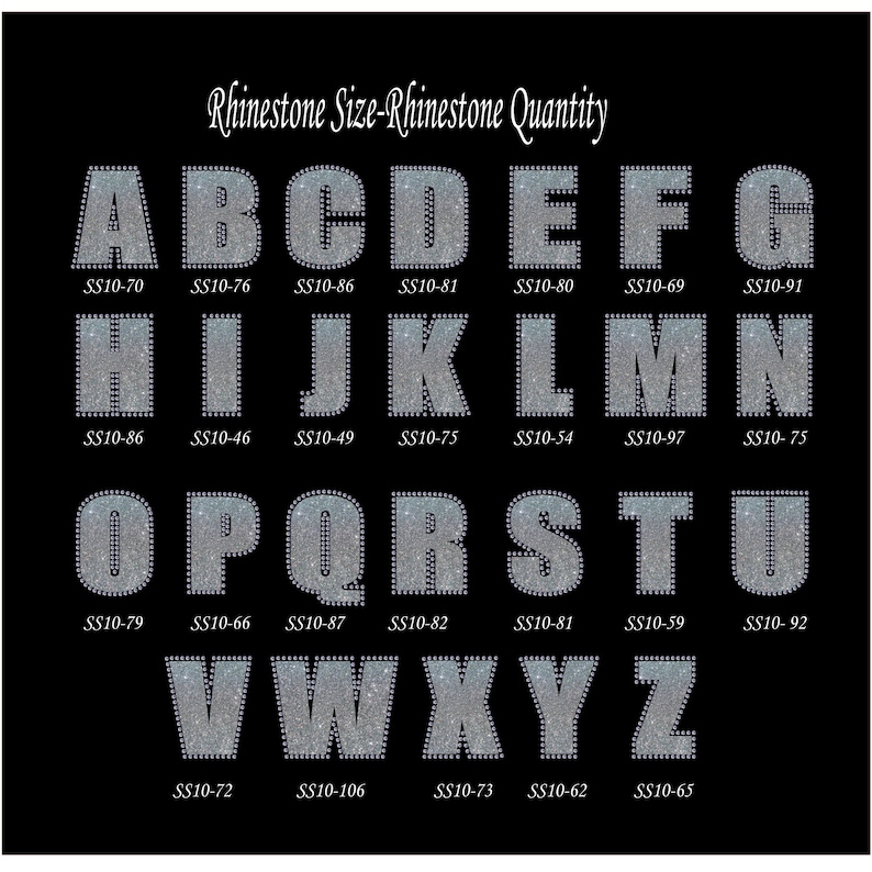 A-Z Rhinestone Outline & Vinyl Inside SVG | Digital Download | Ready-to ...