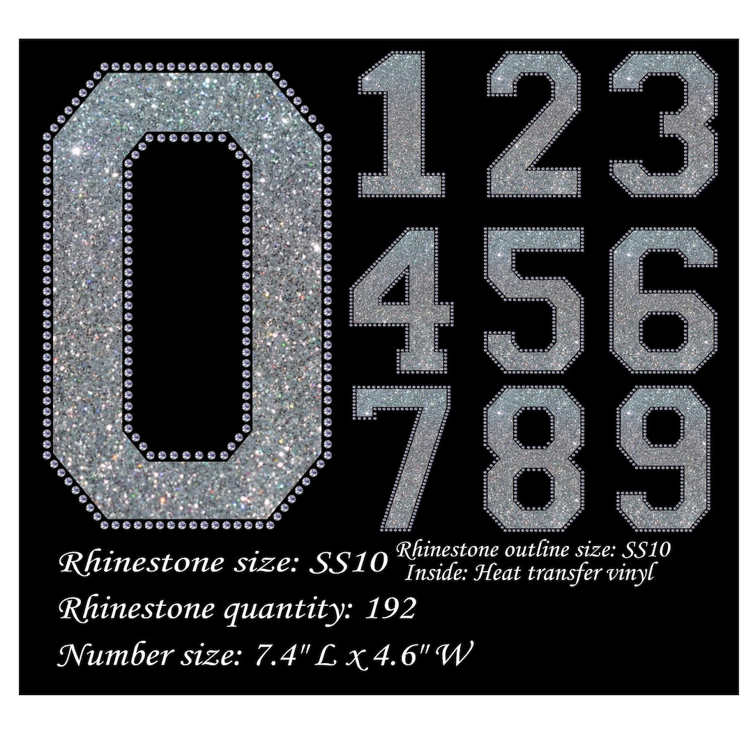 0-9 Numbers Rhinestone Outline, Vinyl Inside SVG Digital Download Only ...