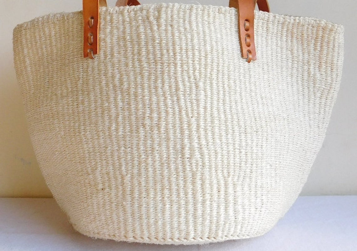 Natural Sisal Color Hand Woven Sisal Tote Bag. - Etsy
