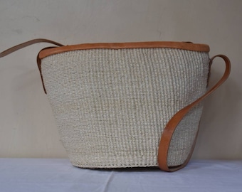 Natural Sisal Color Hand Woven Sisal Tote Bag. - Etsy