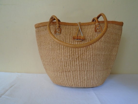 Hand Woven Sisal Tote Bag in Natural Color. | Etsy