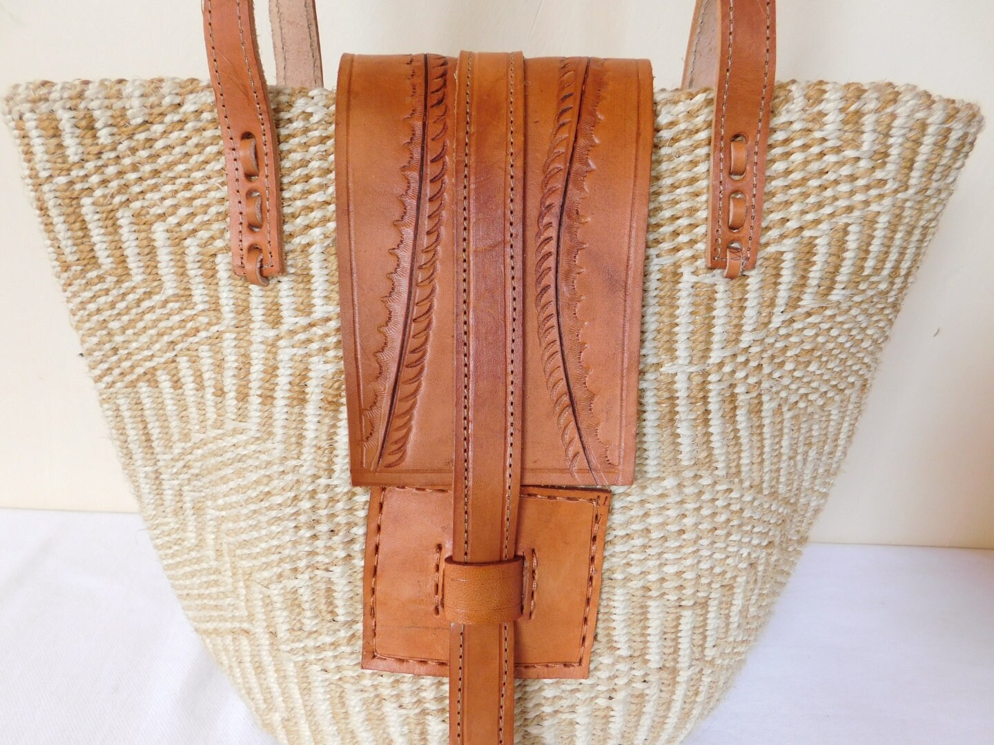 Hand Woven Sisal Tote Bag in Natural Color. | Etsy