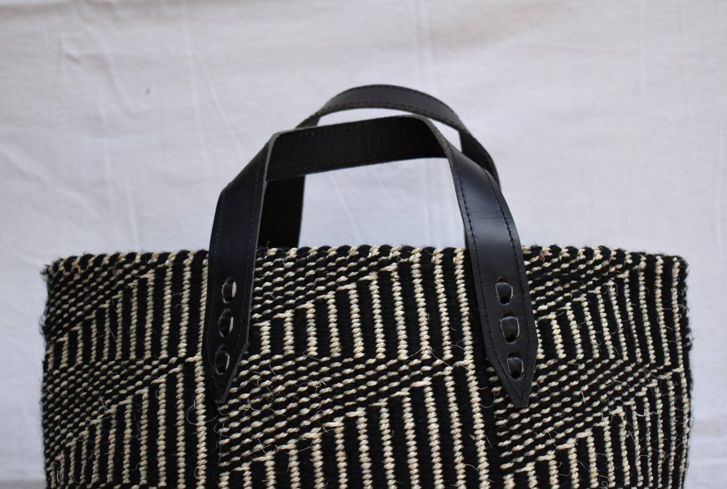 Hand Woven Kiondo Bag in Black and White - Etsy
