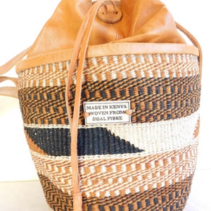 Handwoven Sisal Bag With Leather Straps. - Etsy