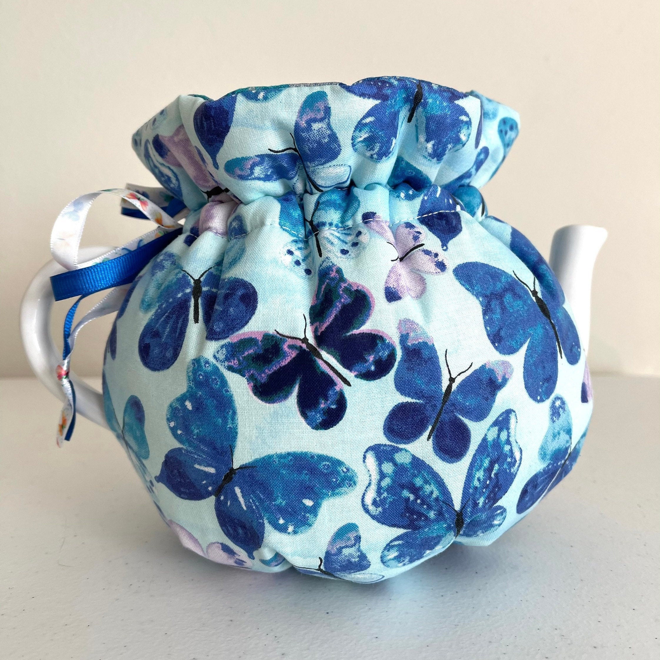 Blue butterfly teapot cozy butterfly blue birthday gift | Etsy