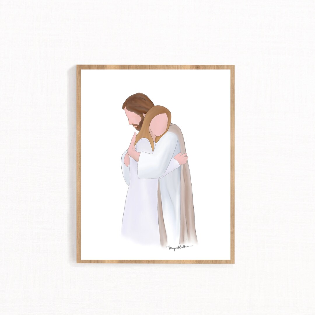 Christ’s Embrace, Faceless Portrait With Christ and Woman With Blonde ...
