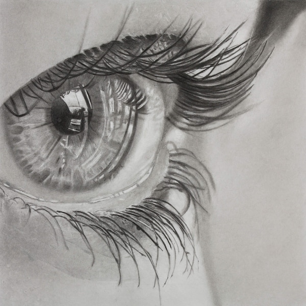 Graphite Eye Drawing - Etsy UK