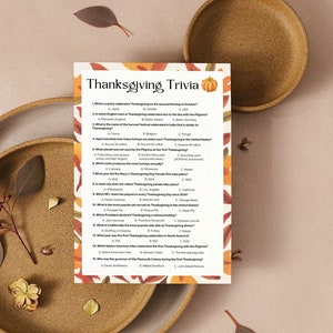 Printable Thanksgiving Trivia Game, Friendsgiving Games, Printable ...