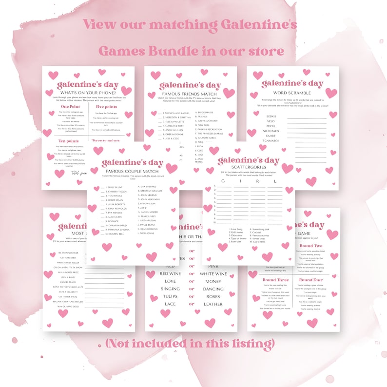 Retro Galentine's Day Printable Game, What's on Your Phone?, Valentine ...