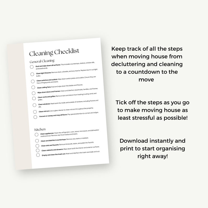 Moving House Checklist, Printable Home Move Planner, New Home to Do ...