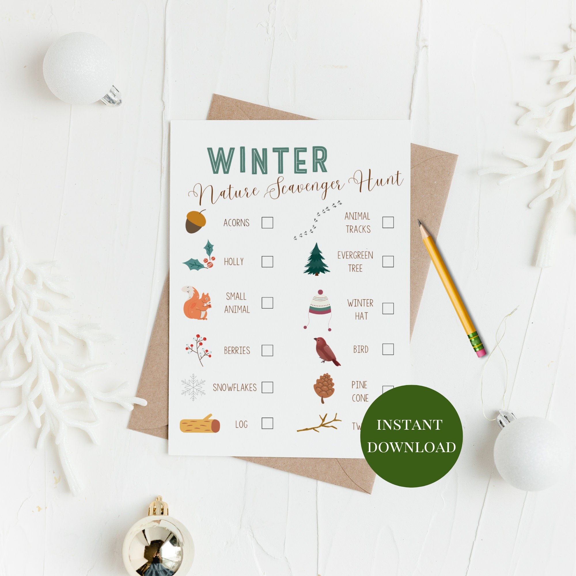 Winter Scavenger Hunt, A4, Printable Kids Activity, Instant Download ...