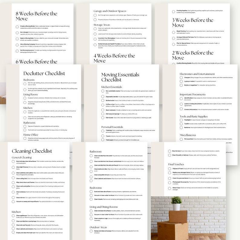 Moving House Checklist, Printable Home Move Planner, New Home to Do ...