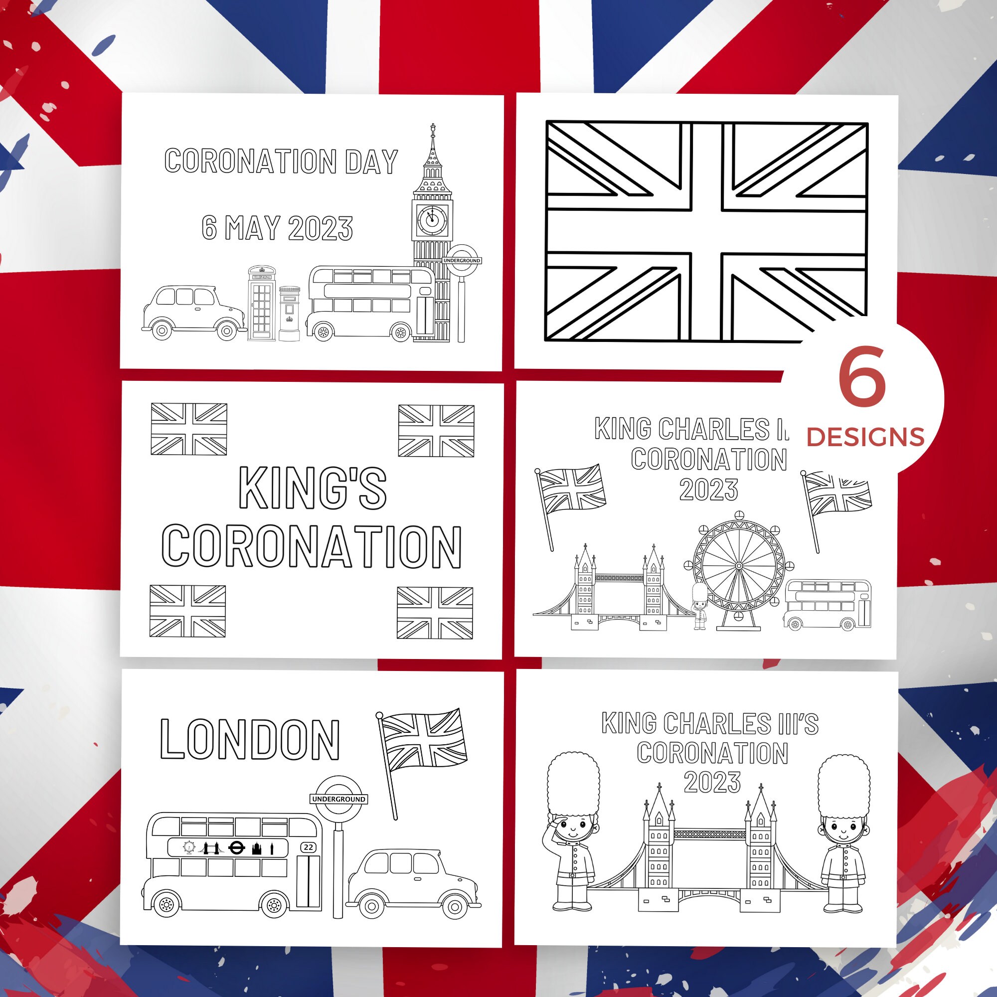 Coronation Printable Colouring Sheets King Charles III - Etsy Australia