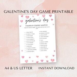 Galentine's Day Printable Game, Famous Couples, Valentine's Day ...