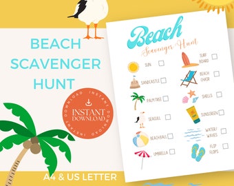 Beach Scavenger Hunt - Activity Sheet - Seaside - Summer - Printable ...