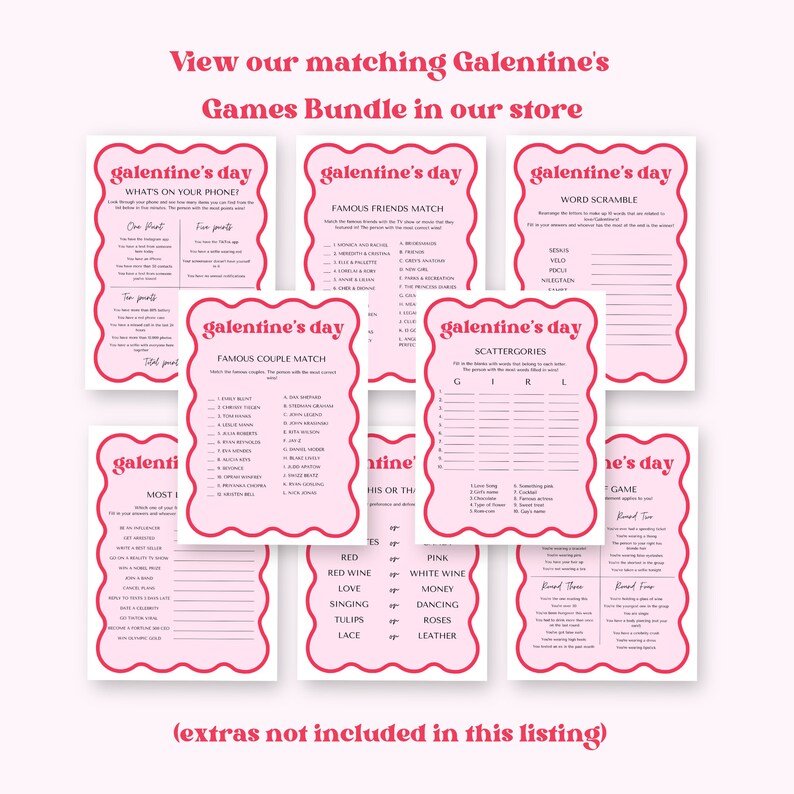 Galentine's Day Printable Game, Famous Couples, Valentine's Day ...