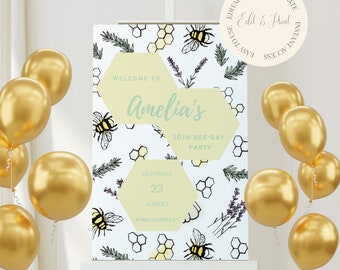 Happy 10th Birthday Sign Printable - Etsy