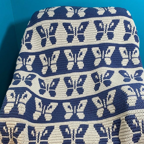 Butterfly Blanket Crochet Pattern Mosaic Crochet Design PDF - Etsy