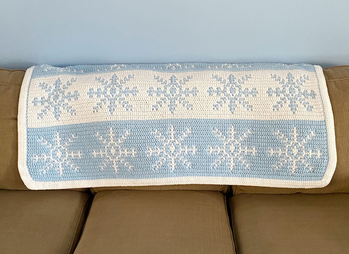 Mosaic Crochet Snowflake Blanket Pattern Beginner Crochet - Etsy