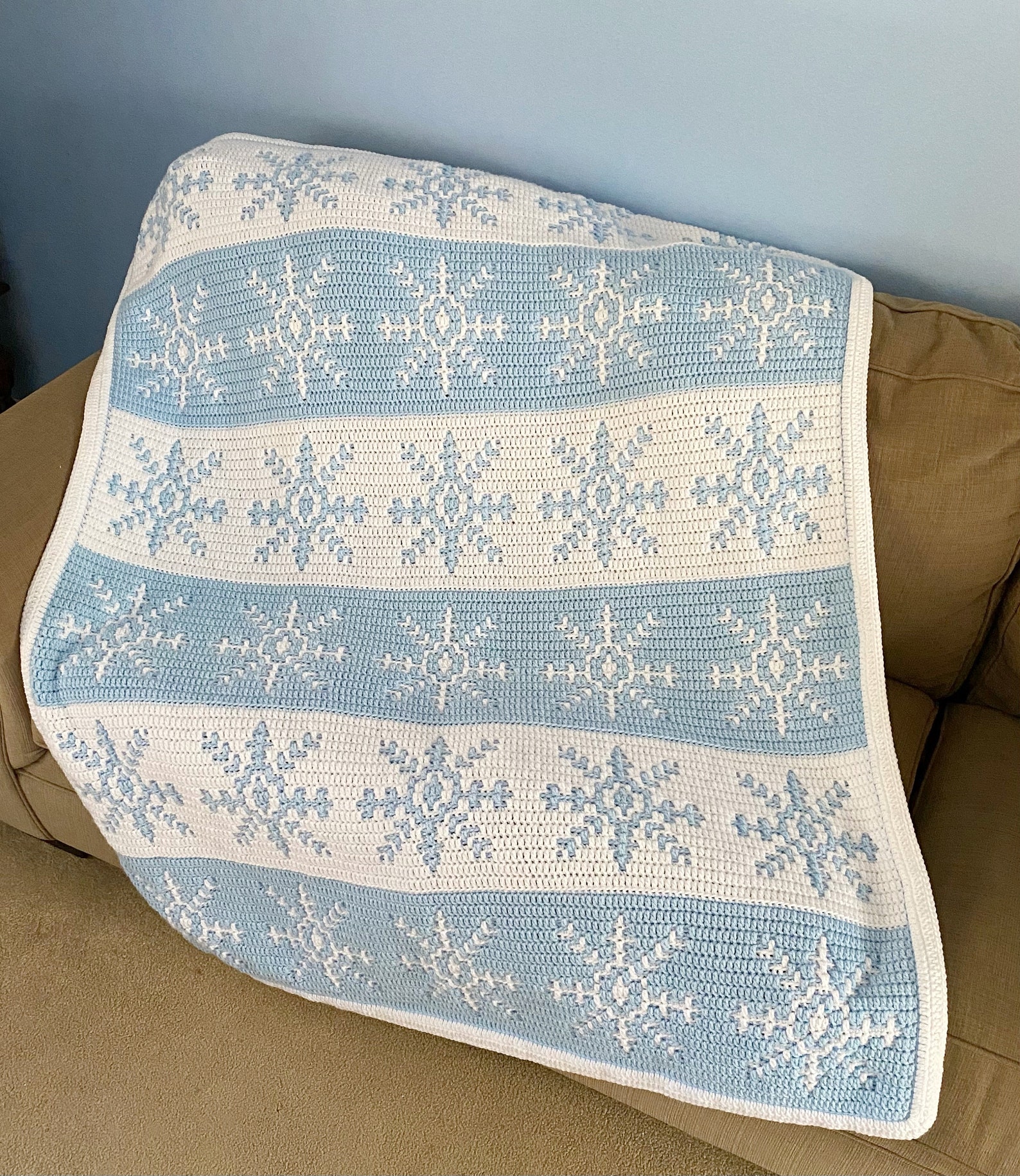 Mosaic Crochet Snowflake Blanket Pattern Beginner Crochet - Etsy